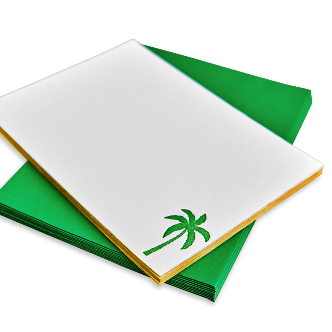 Letterpress Palm Tree Note Cards / Summer / Gifts for Her / - Etsy