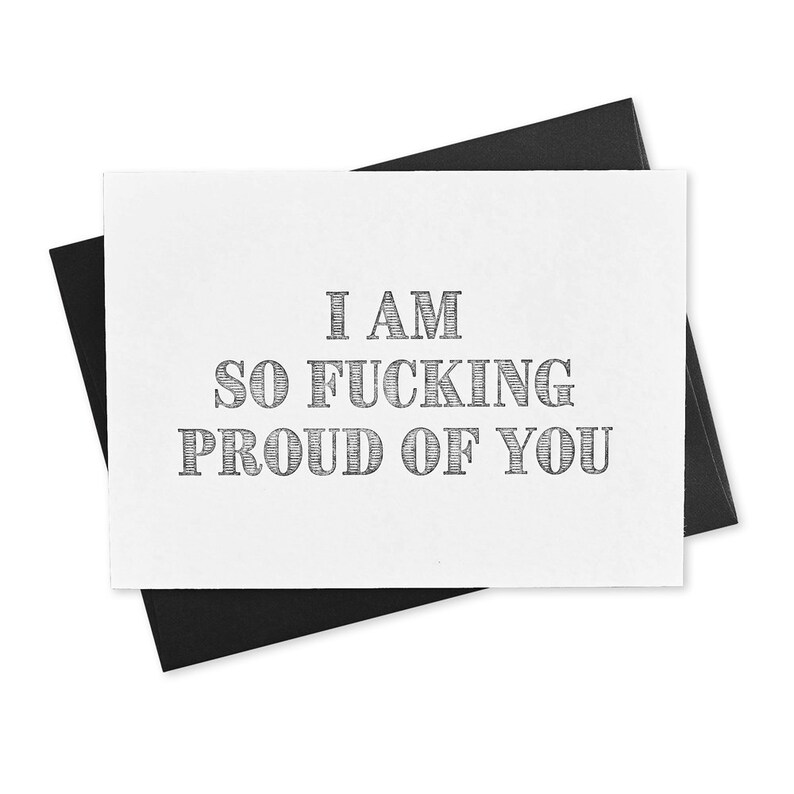 Letterpress Proud of You Card / Proud Card / Greeting Cards / - Etsy