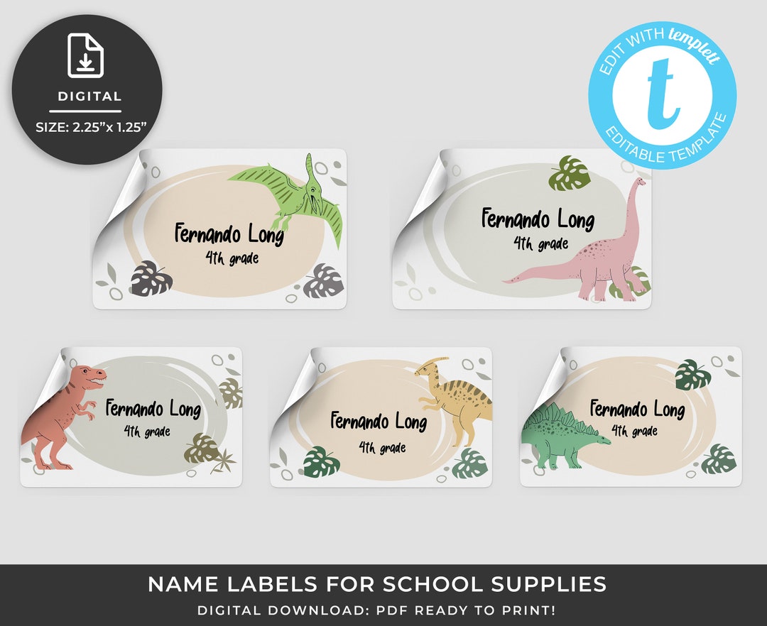 Editable Back to School Name Labels I Printable Back to School - Etsy ...