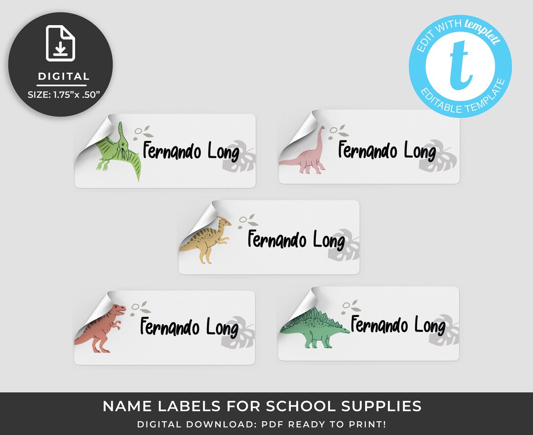 Editable Back to School Name Labels I Printable Back to School - Etsy ...