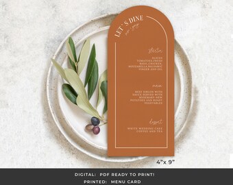 Arch Wedding Menu Card - Etsy