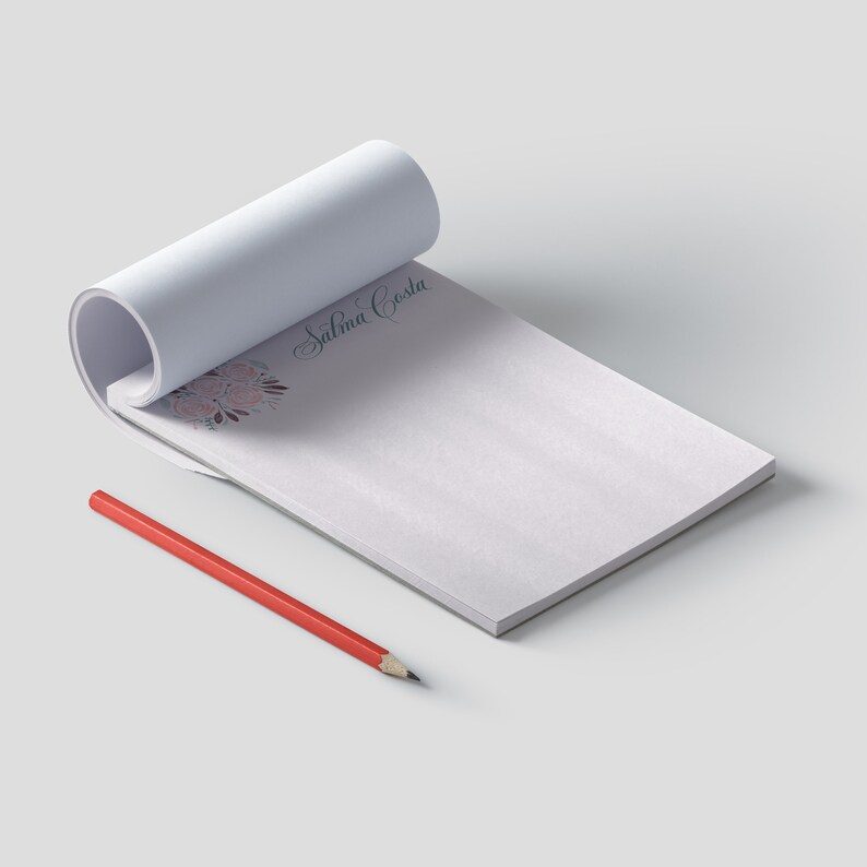 Floral Notepad / Watercolor Flowers / Personalized Notepad / - Etsy