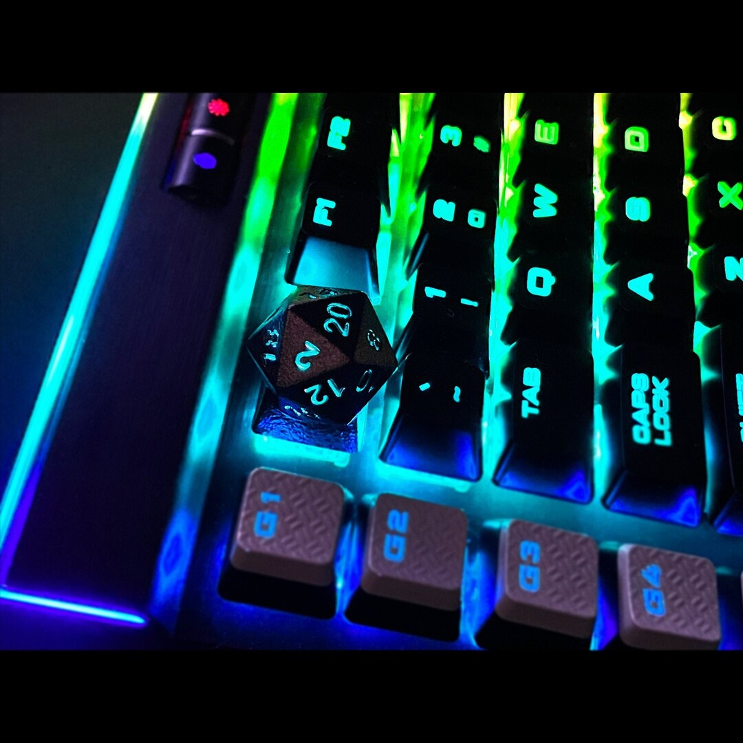 D20 Dice Dnd Keycap Backlit Inspired Artisan Mechanical Gaming Keyboard ...
