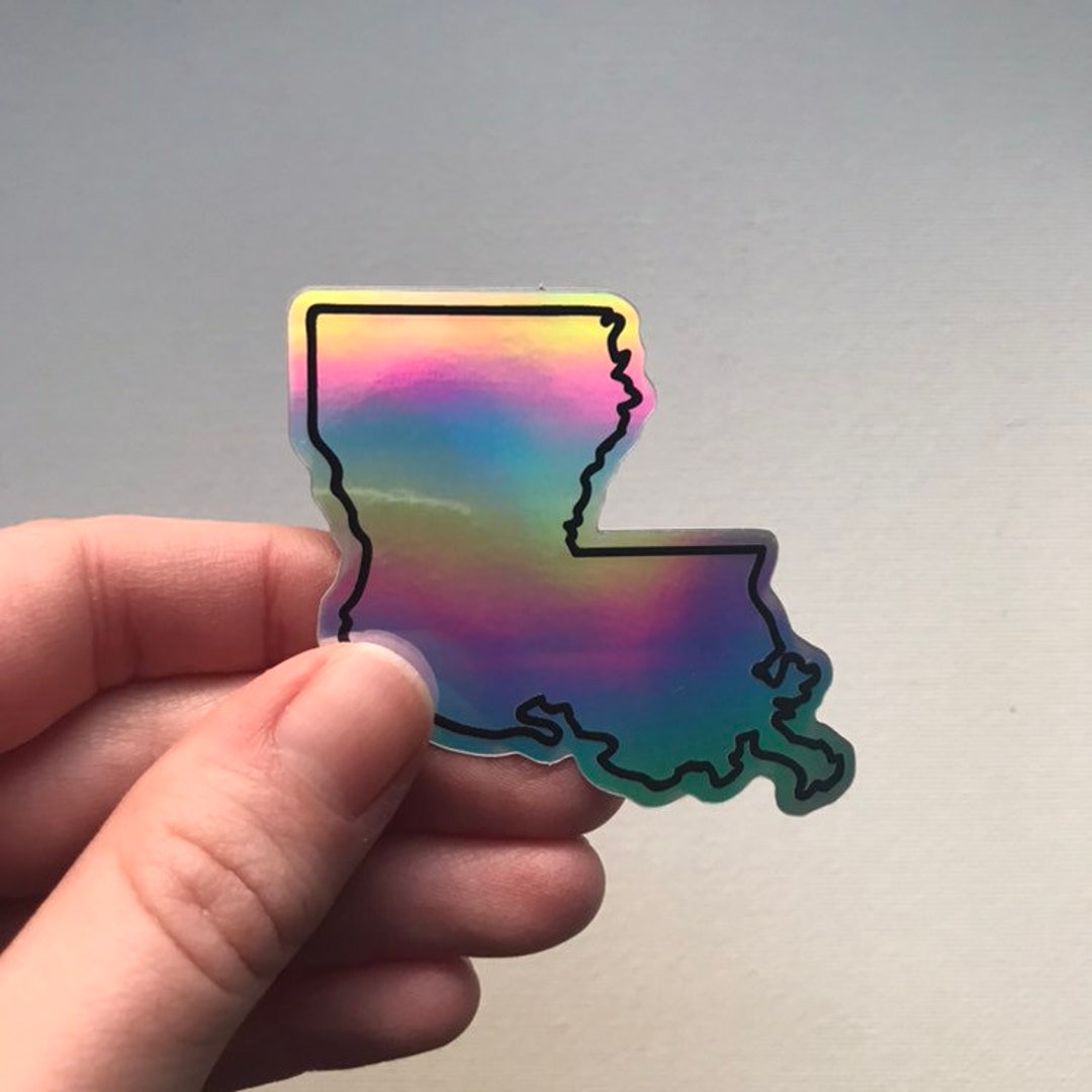 DISCONTINUED Louisiana Holographic State Sticker, Holographic ...