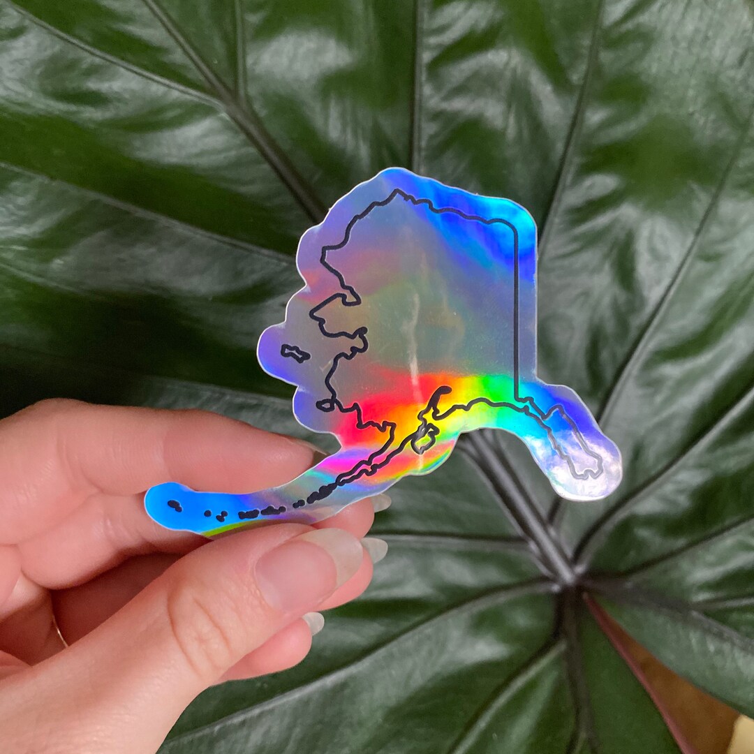Alaska Holographic Vinyl Sticker, Alaska State, Home Sticker, State ...