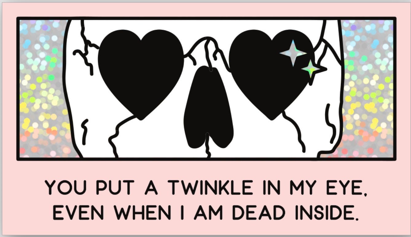 Dead Inside Skull Glitter Rectangle Sticker - Etsy