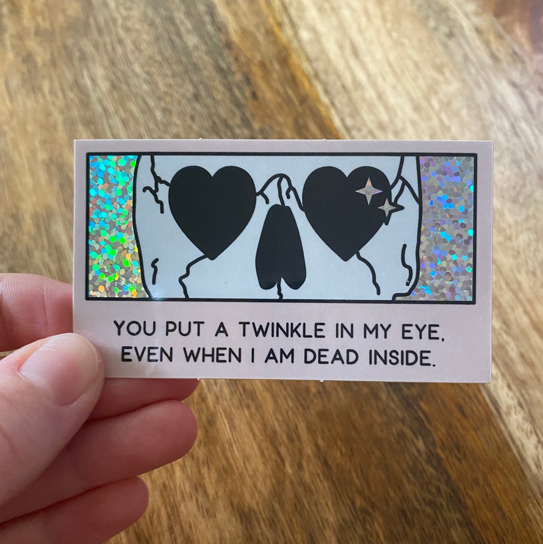 Dead Inside Skull Glitter Rectangle Sticker - Etsy