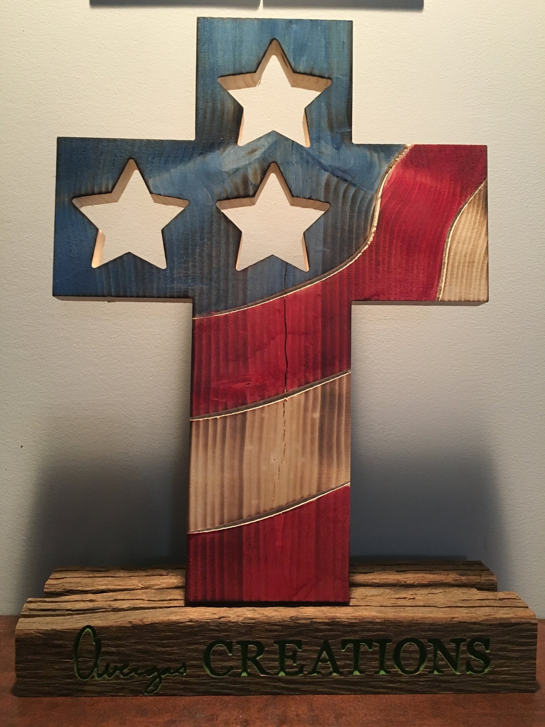 Patriotic Cross, Wooden Cross, Wall Cross - Etsy