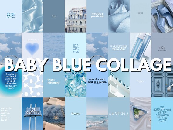 Baby Blue Wall Collage Kit Light Blue Wall Collage Kit | Etsy
