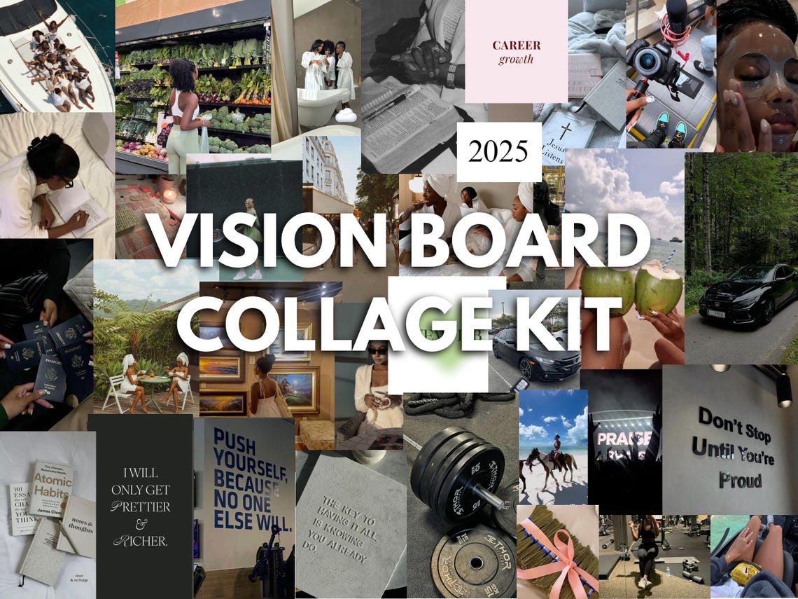 2025 Vision Board Collage Kit | 95 Printable Images (digital Download ...