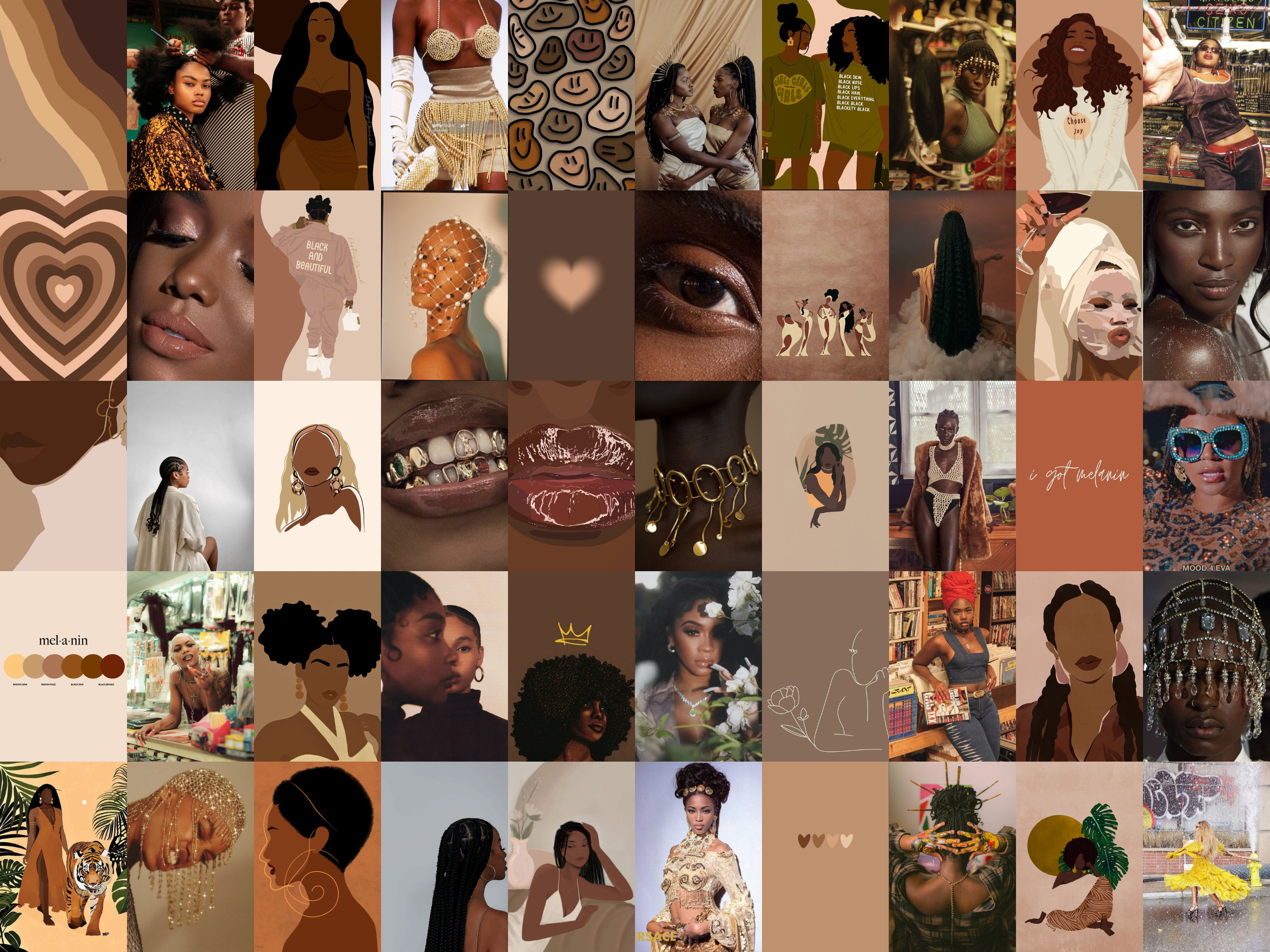 Black Girl Magic Wall Collage Kit | Melanin Collage Kit , Brown Girl ...