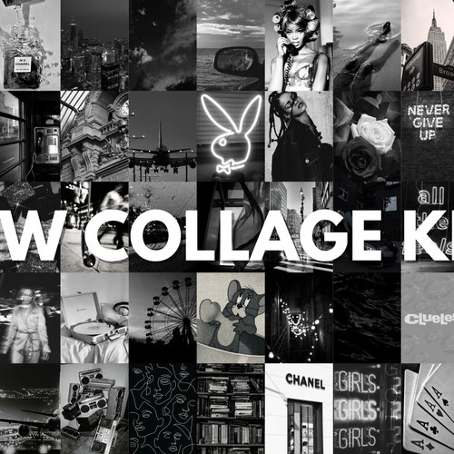 100 PCS Black Luxury Wall Collage Kit Dark Aesthetic Wall - Etsy