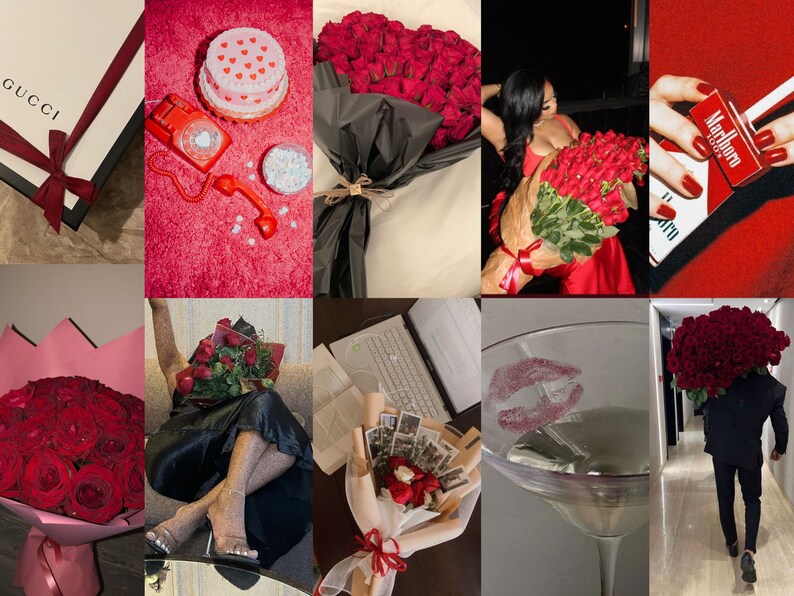 INSTANT DOWNLOAD Red Lovecore Collage Kit , Valentine's Day Collage Kit ...