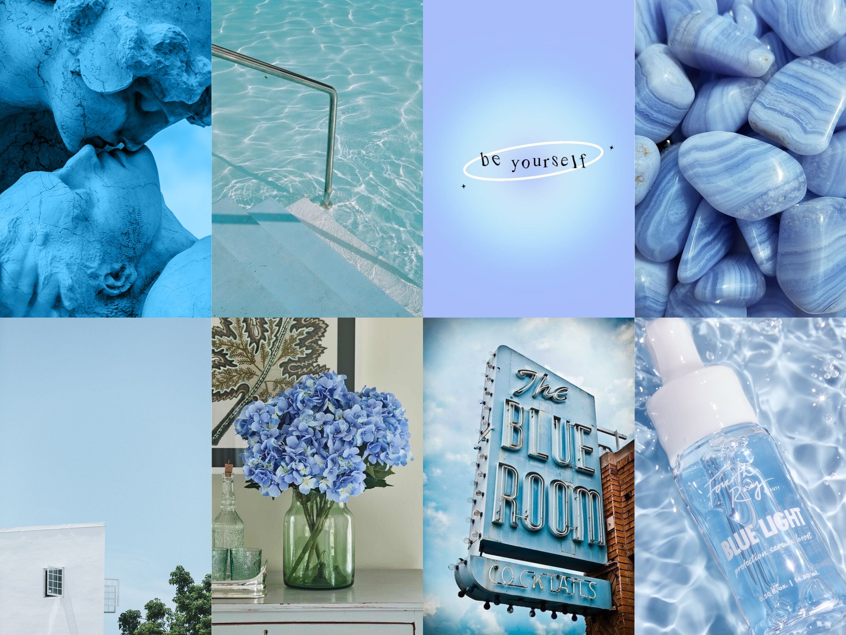 Baby Blue Wall Collage Kit , Light Blue Wall Collage Kit , Baby Blue ...