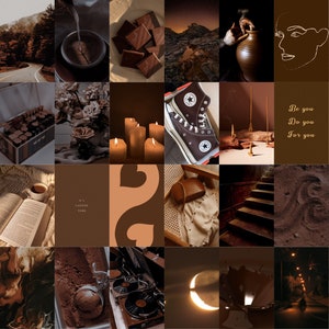 Brown Collage Kit , Brown Aesthetic Wall Collage , Brown Wall Collage ...