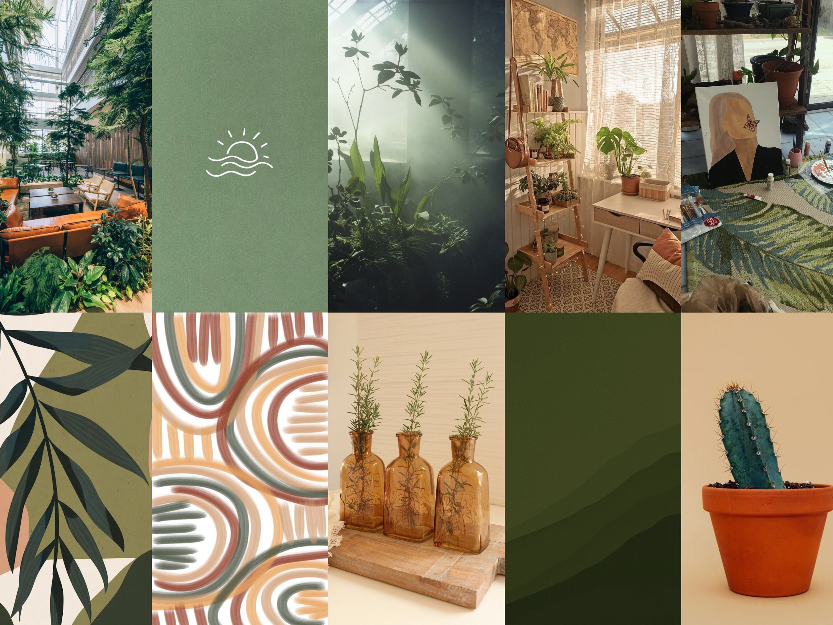 Earth Tones Wall Collage Kit , Earth Inspired Collage Kit , Earth Tone ...