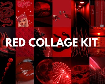 Red Wall Collage Kit - Etsy