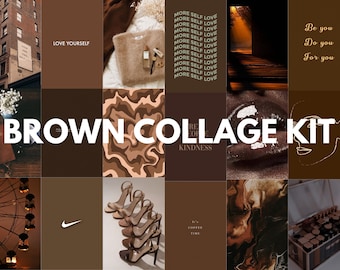 Brown Aesthetic Wall Collage Kit 100 Pcs Room Decor - Etsy UK