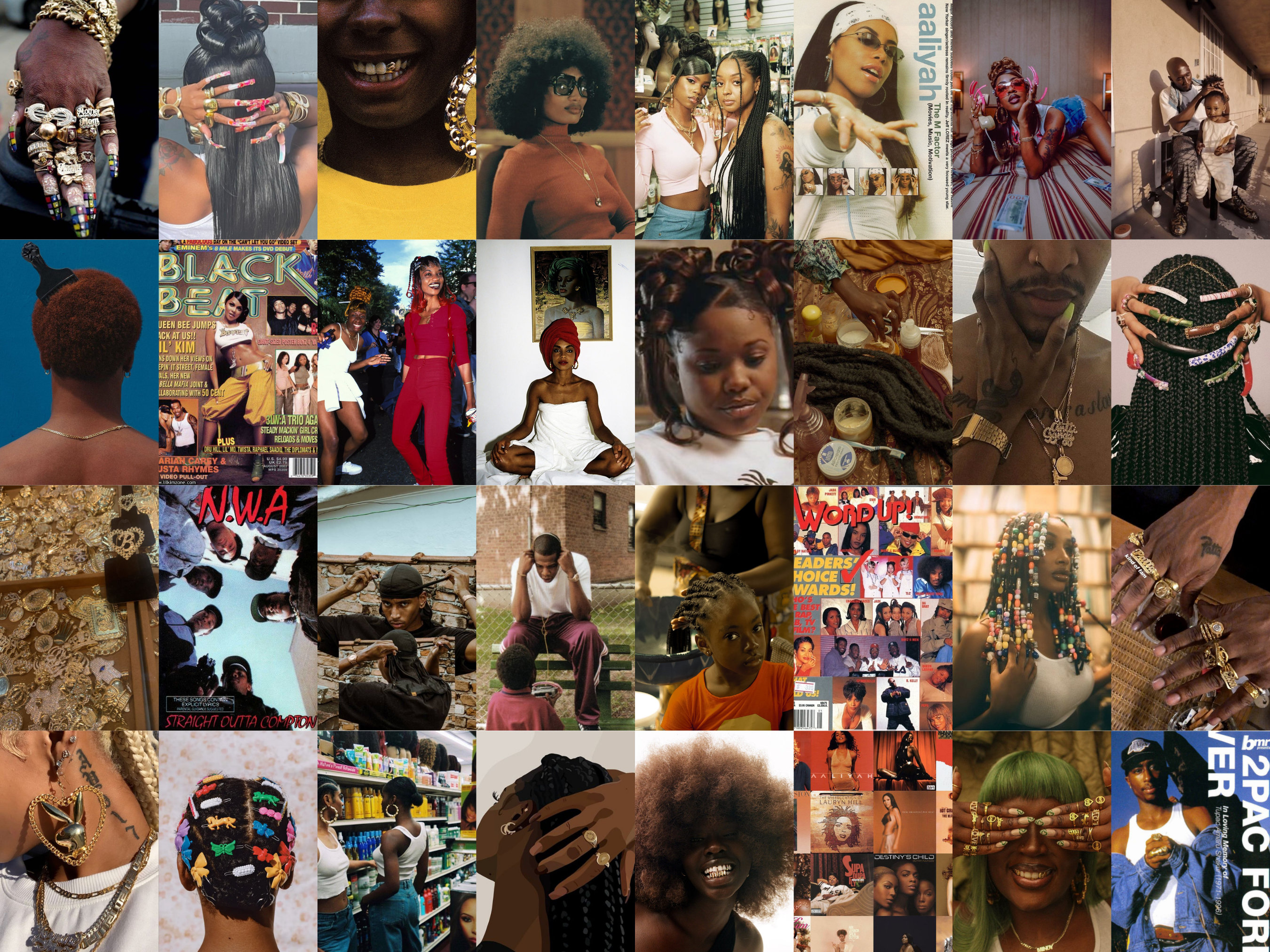 Black Culture Aesthetic Collage Kit – 60 Digital Photos (digital ...