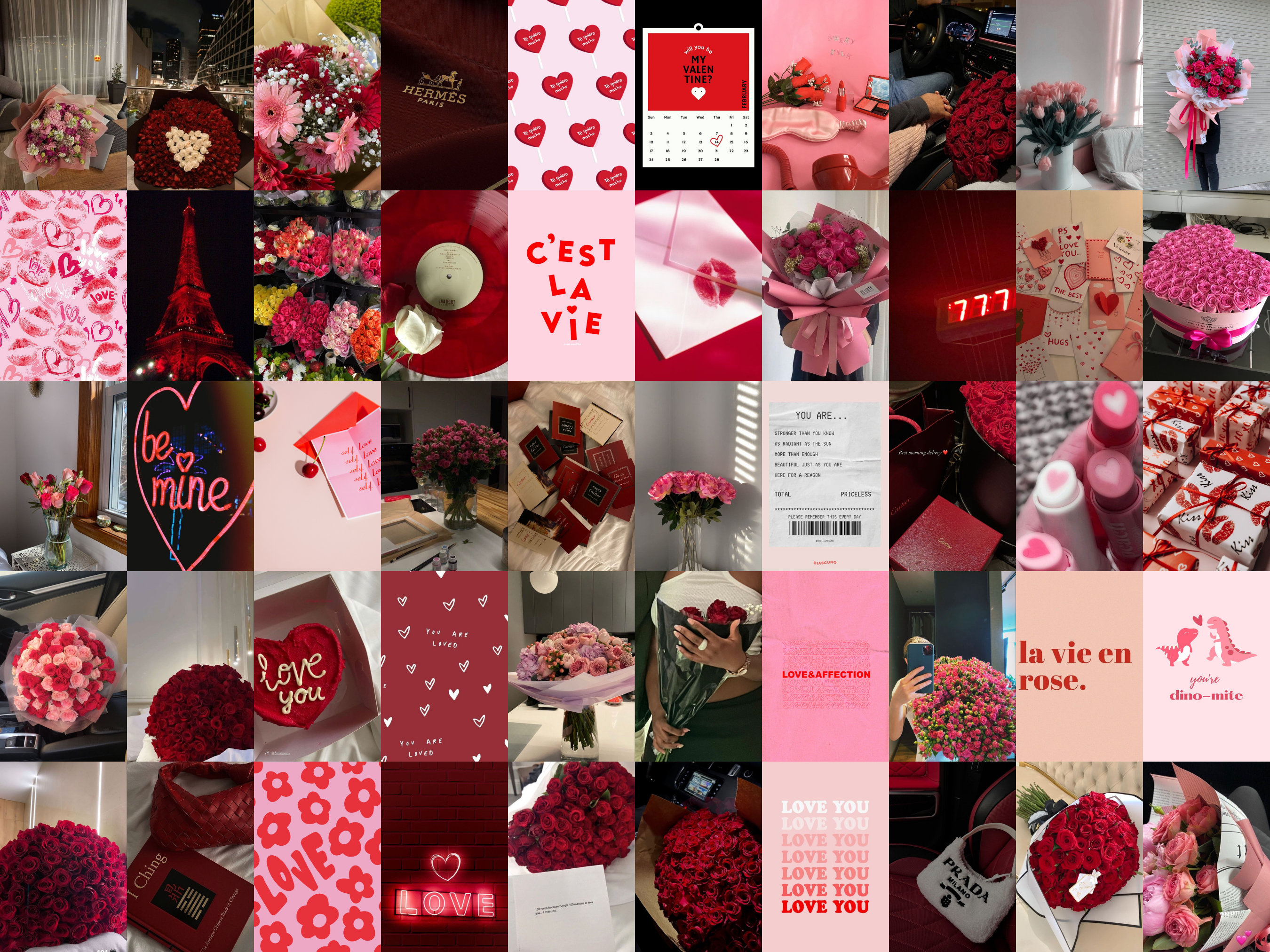 INSTANT DOWNLOAD Red Lovecore Collage Kit , Valentine's Day Collage Kit ...