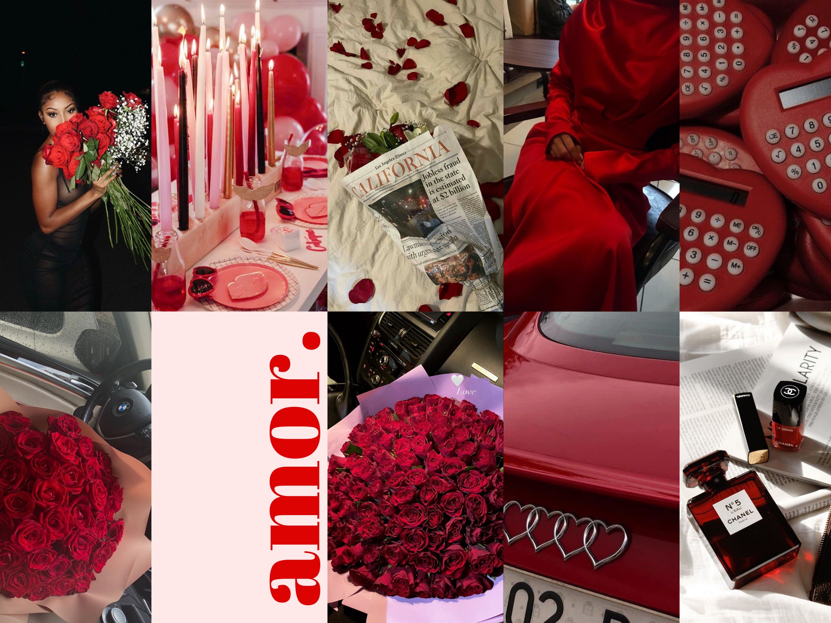 INSTANT DOWNLOAD Red Lovecore Collage Kit , Valentine's Day Collage Kit ...