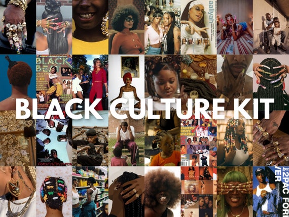 Black Culture Collage Kit Brown Aesthetic Wall Collage | Etsy