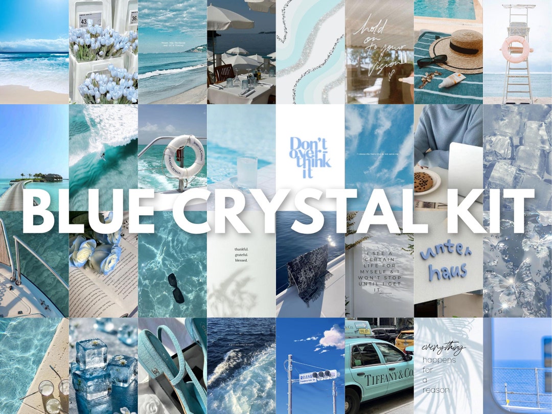 Blue Crystal" Collage Kit | Digital Download for Scrapbooking, Card ...