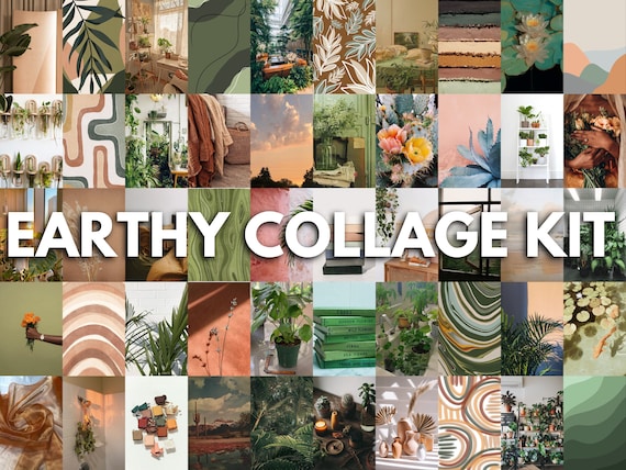 Earth Tones Wall Collage Kit Earth Inspired Collage Kit - Etsy