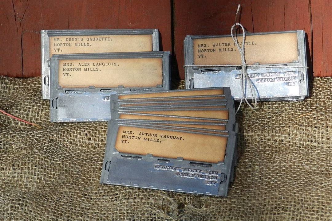 6 ANTIQUE Address PLATES/ Address-o Graph Plates/3 Canadian/3 VERM0NT ...