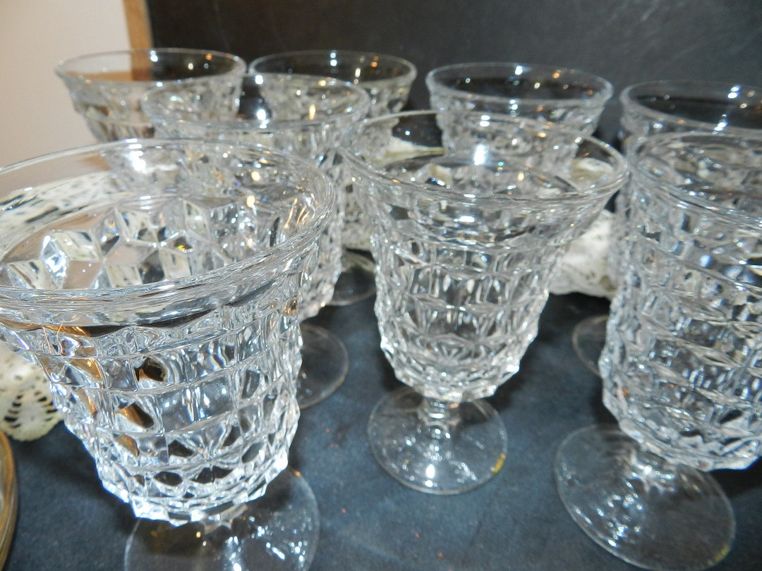 Set of Three 6 Oz. FOSTORIA CUBIST WATER Glasses/5 1/2" Tall ( 9 ...