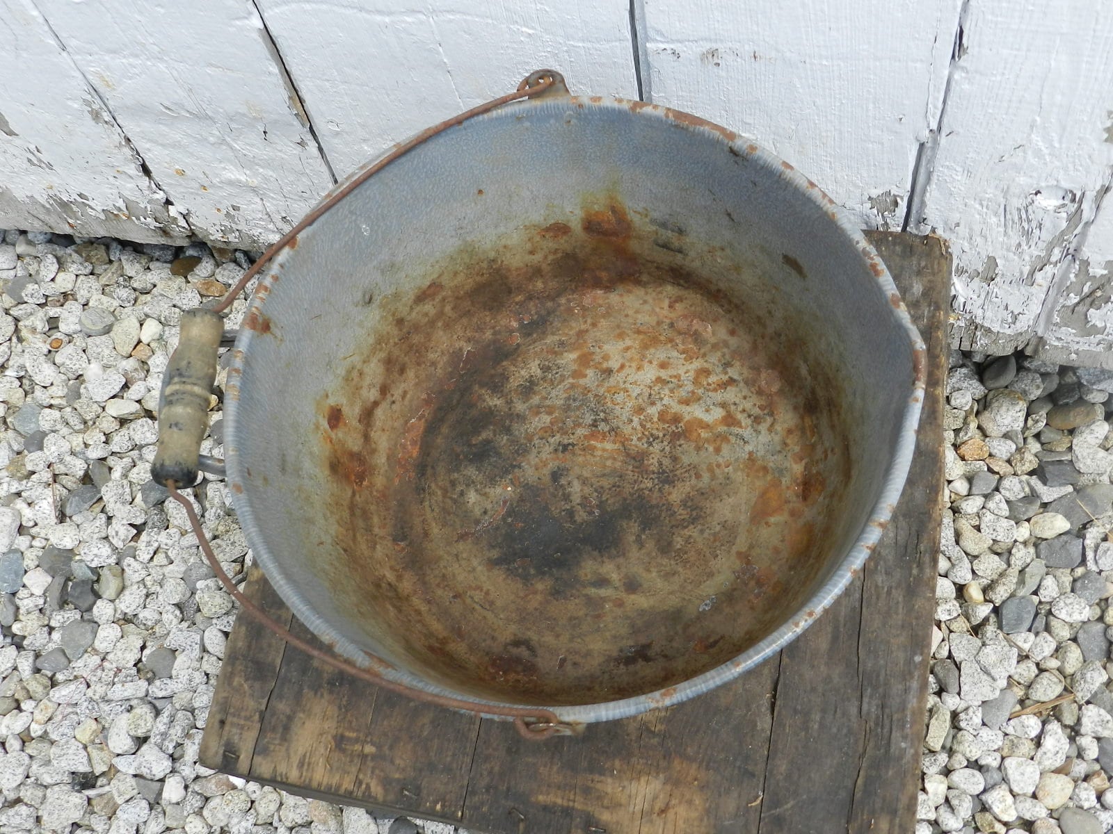 ANTIQUE GRAY ENAMELWARE Pot - Etsy