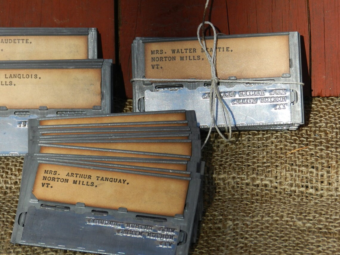 6 ANTIQUE Address PLATES/ Address-o Graph Plates/3 Canadian/3 VERM0NT ...