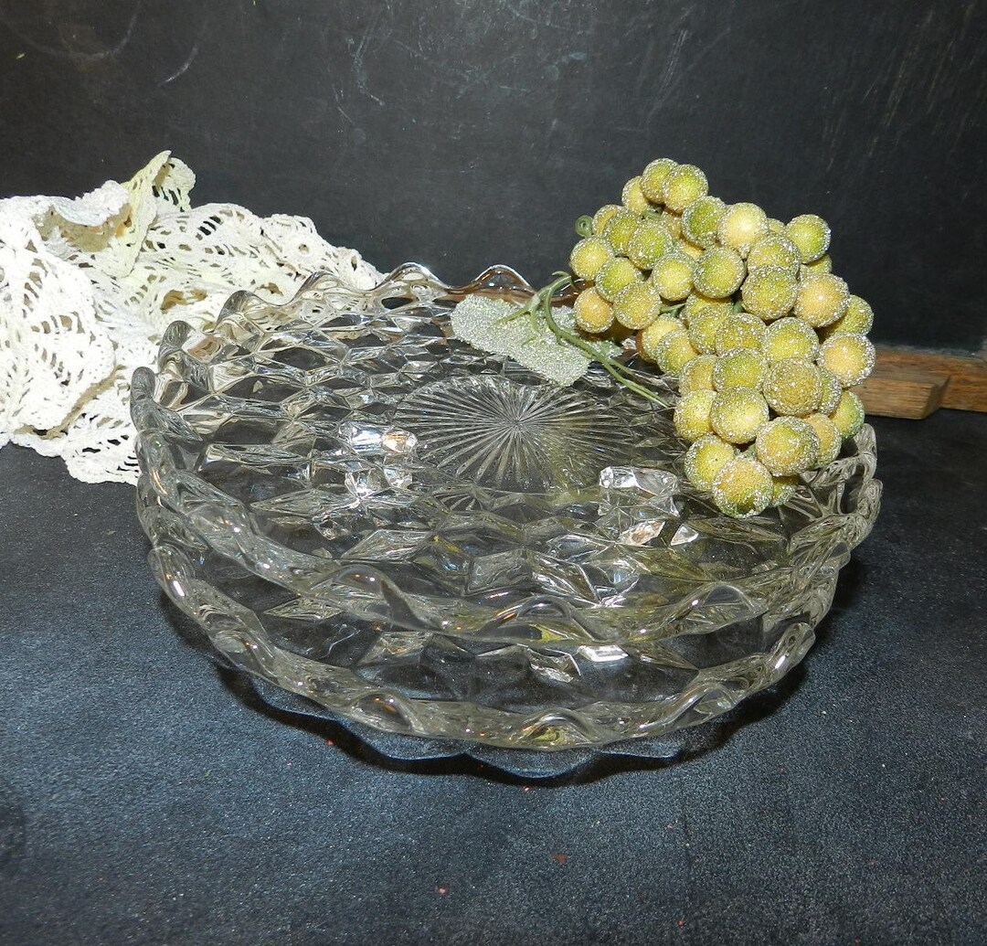 Pair of FOSTORIA FOOTED RISER/7 1/4" Diam. - Etsy