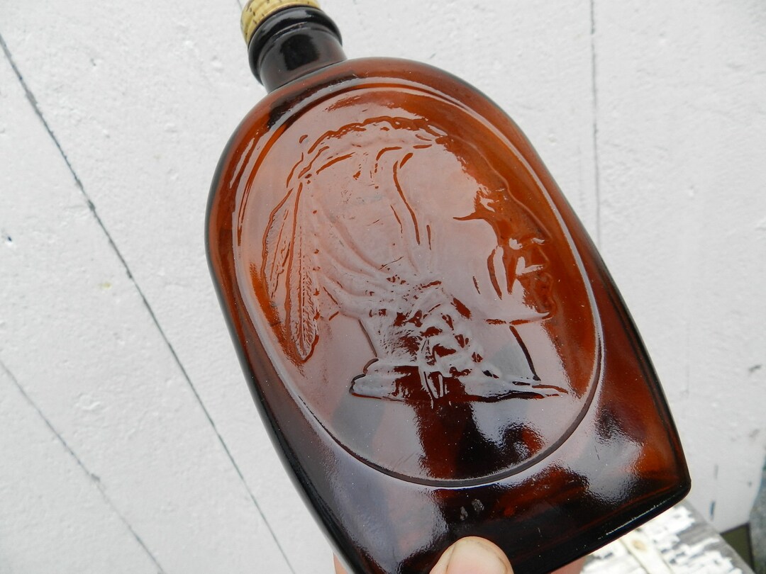 Native American/log CABIN SYRUP Bottle/americana Flask - Etsy