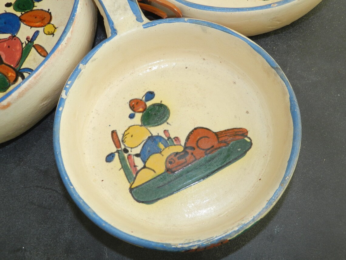 ANTIQUE NESTING PANS/ Mexican Style Clay Pottery | Etsy