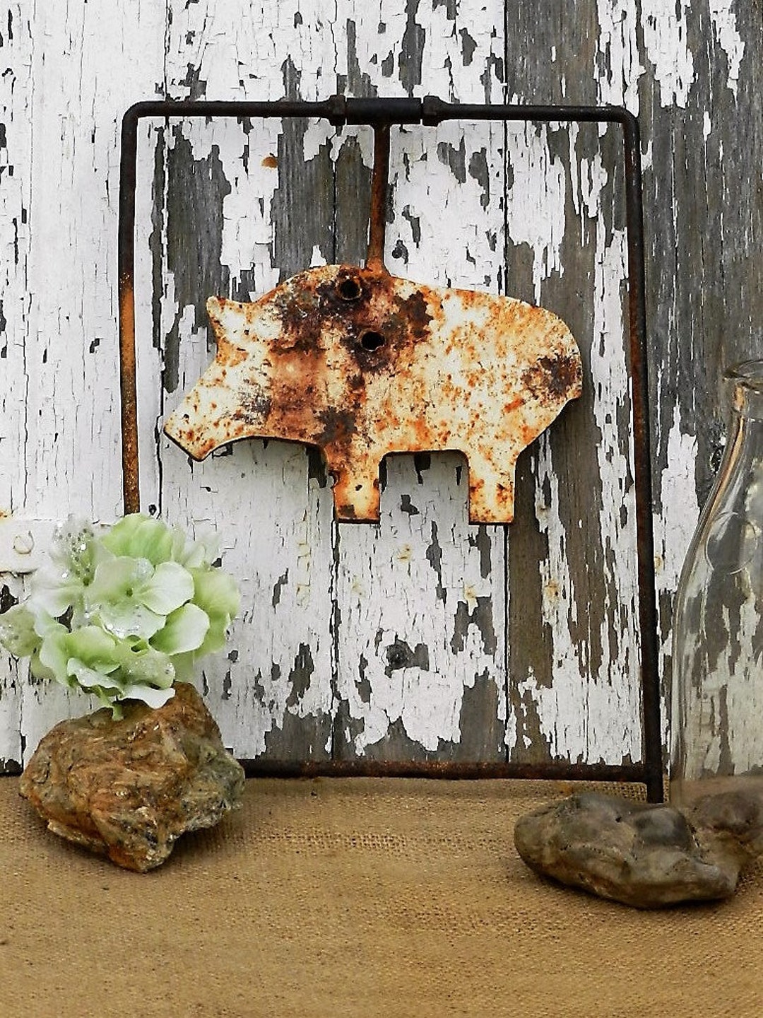 ANTIQUE PIG Swing TARGET/ Rustic Farmhouse Decor - Etsy