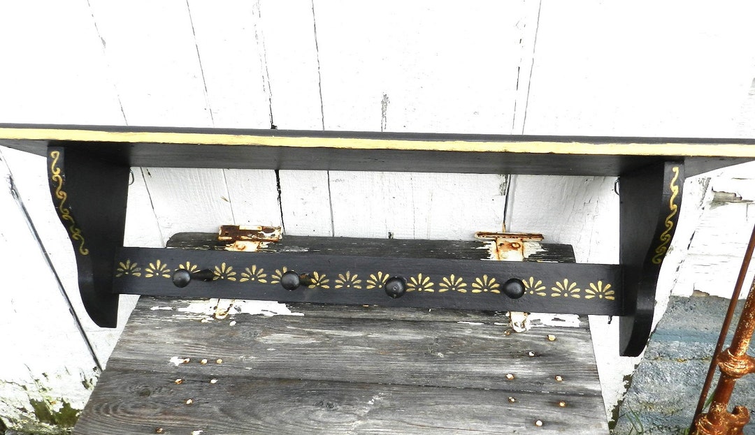 Hand Painted PRIM DECOR PEG Shelf - Etsy