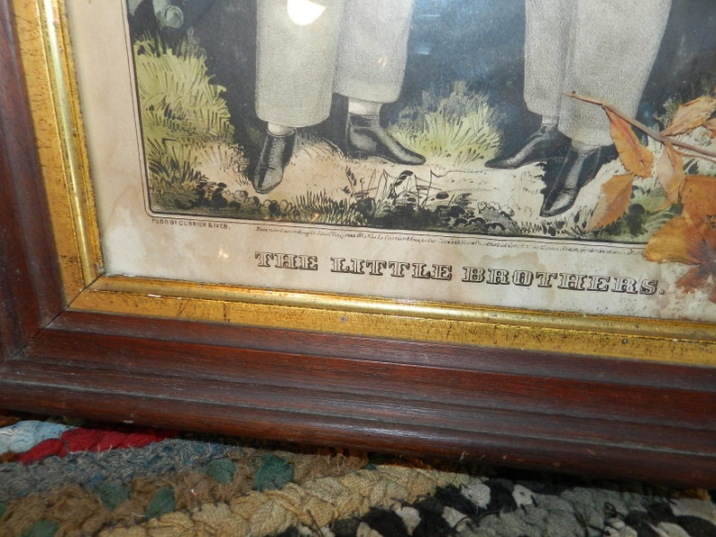 ANTIQUE LITTLE BROTHERS Lithograph Print/ 19th Century. - Etsy