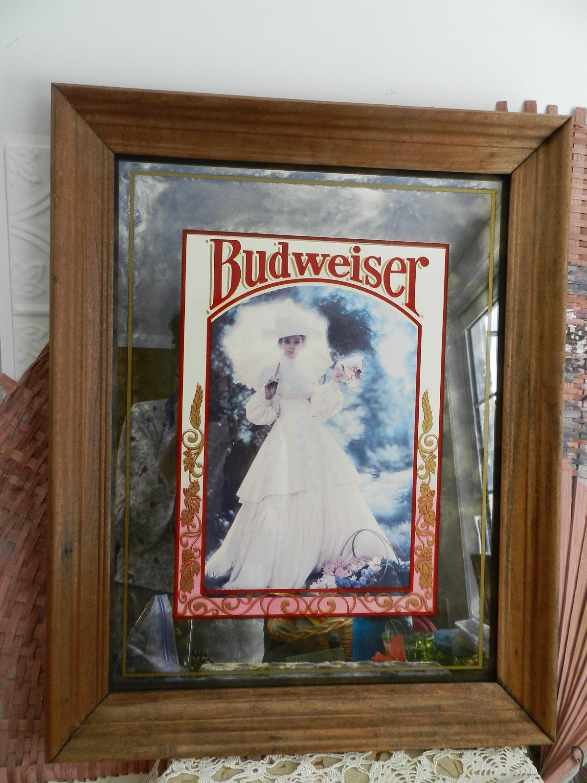 BUDWEISER LIGHT BEER/ Smokey Mirror Sign/102-207 - Etsy