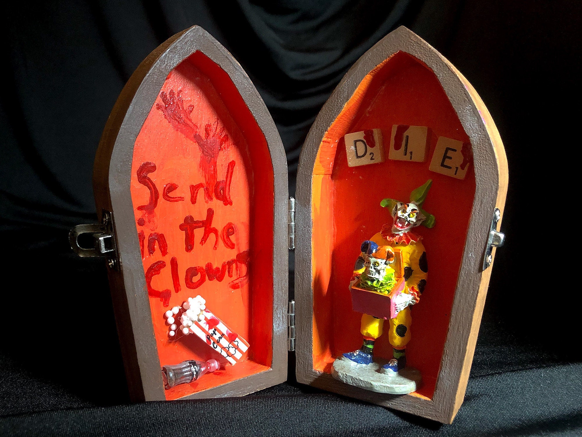 Halloween Miniature Coffin, Clown, Horror, Coulrophobia, Home Decor ...