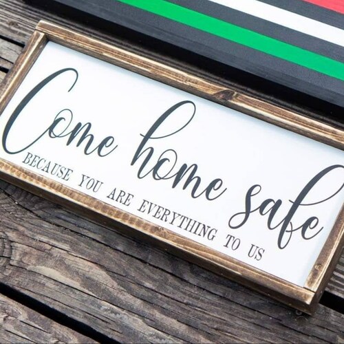 Come Home Safe Thin Blue Line Wood Sign With Police Badge - Etsy