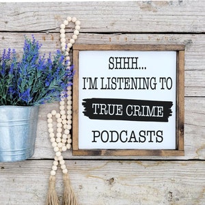 True Crime Sign wood signs welcome lets talk about serial | Etsy