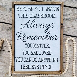Before You Leave This Classroom Sign Welcome Classroom Sign - Etsy