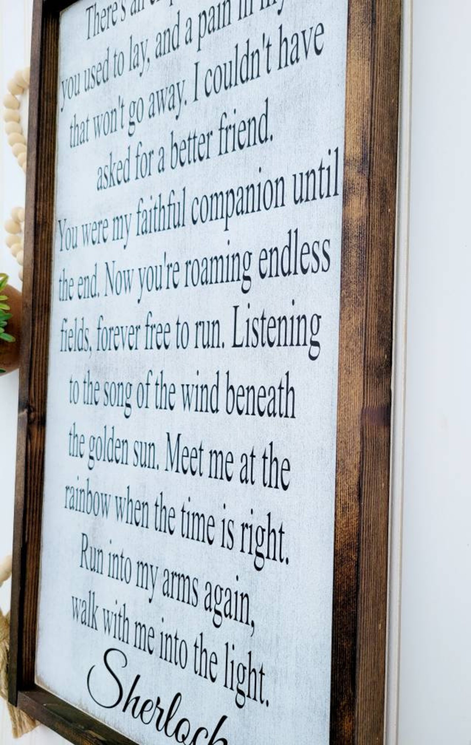 Pet Memorial Sign Loss of Pet Gift Pet Loss Gift | Etsy