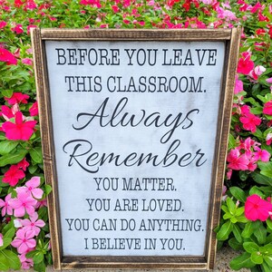 Before You Leave This Classroom Sign Welcome Classroom Sign - Etsy