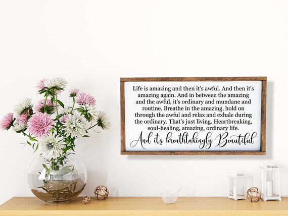Life is amazing sign Life is beautiful sign wood signs | Etsy