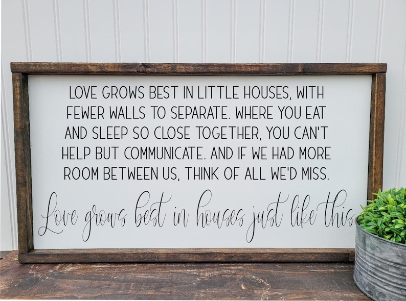 Love Grows Best in Little Houses Sign Wood Signs Farmhouse | Etsy