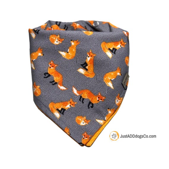 Fox Dog Bandana Foxes Dog Bandana Dont Give A Fox Orange | Etsy