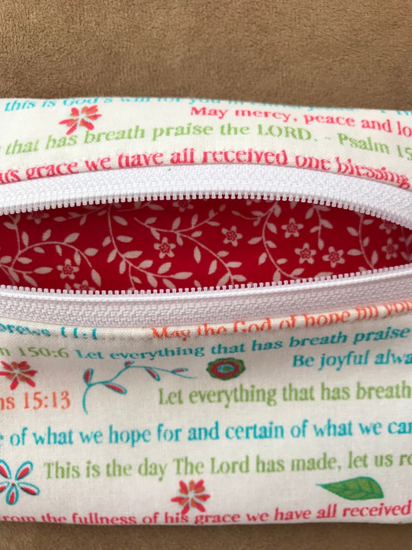 Scripture on White Coin Purse - Etsy