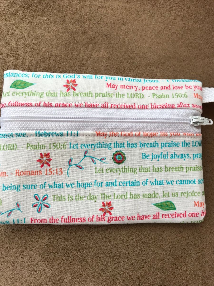 Scripture on White Coin Purse - Etsy